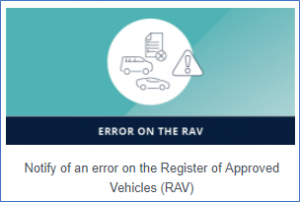 Amending Entries on the Register of Approved Vehicles